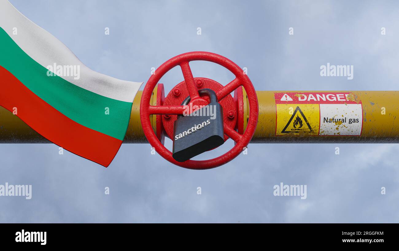 Gas pipeline flags bulgaria hi-res stock photography and images - Alamy