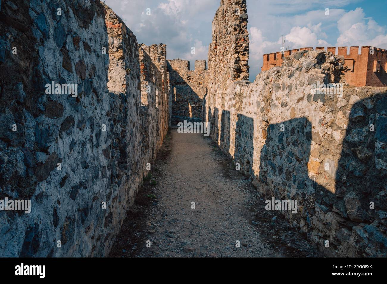 Fortress ruins of the historical Red Tower - Kizil Kule, in Alanya ...
