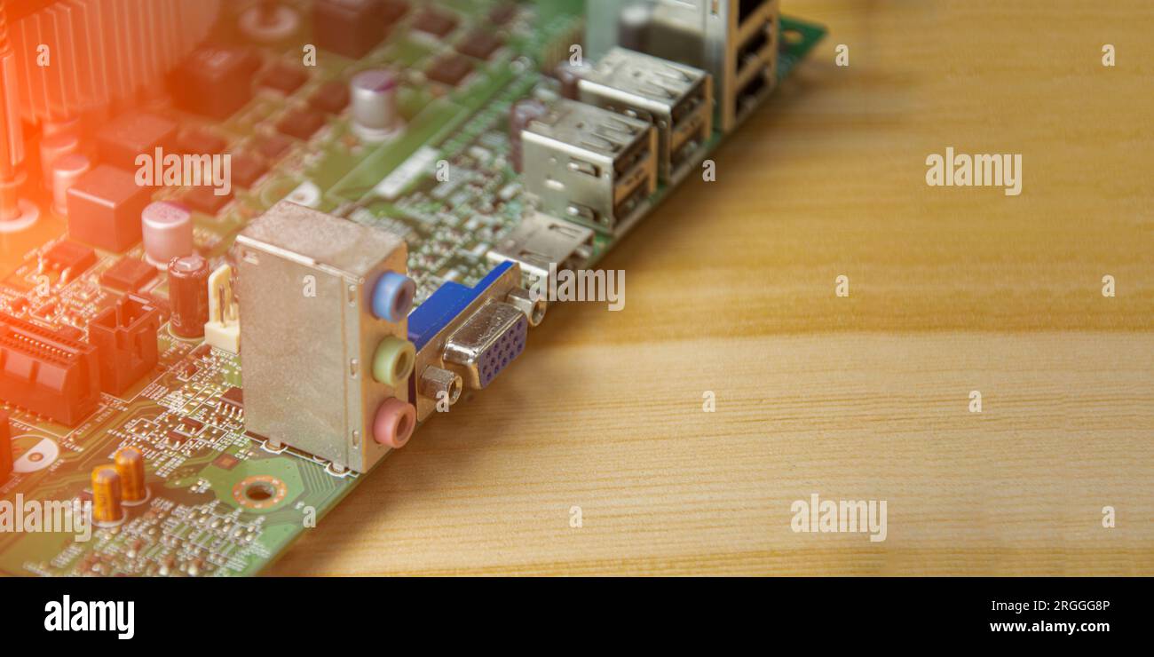 side view of computer motherboard, computer parts Stock Photo - Alamy