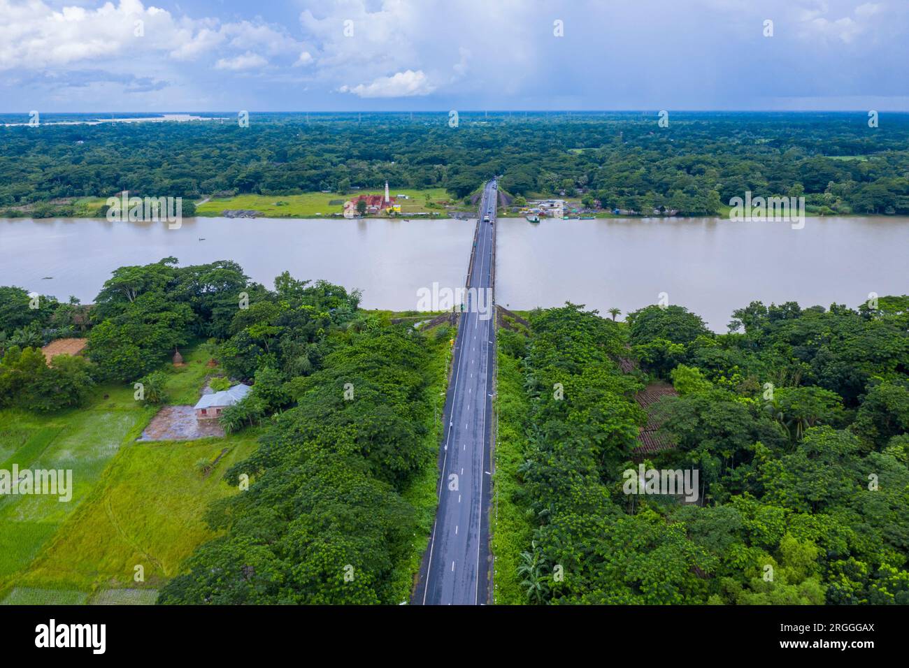 Aerial view of the Major MA Jalil Bridge, popularly known as Shikarpur ...