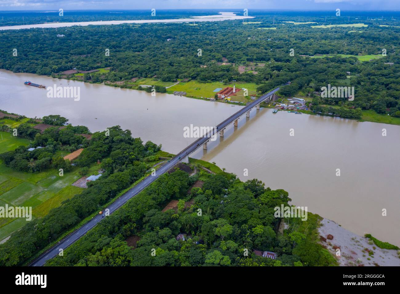 Aerial view of the Major MA Jalil Bridge, popularly known as Shikarpur ...