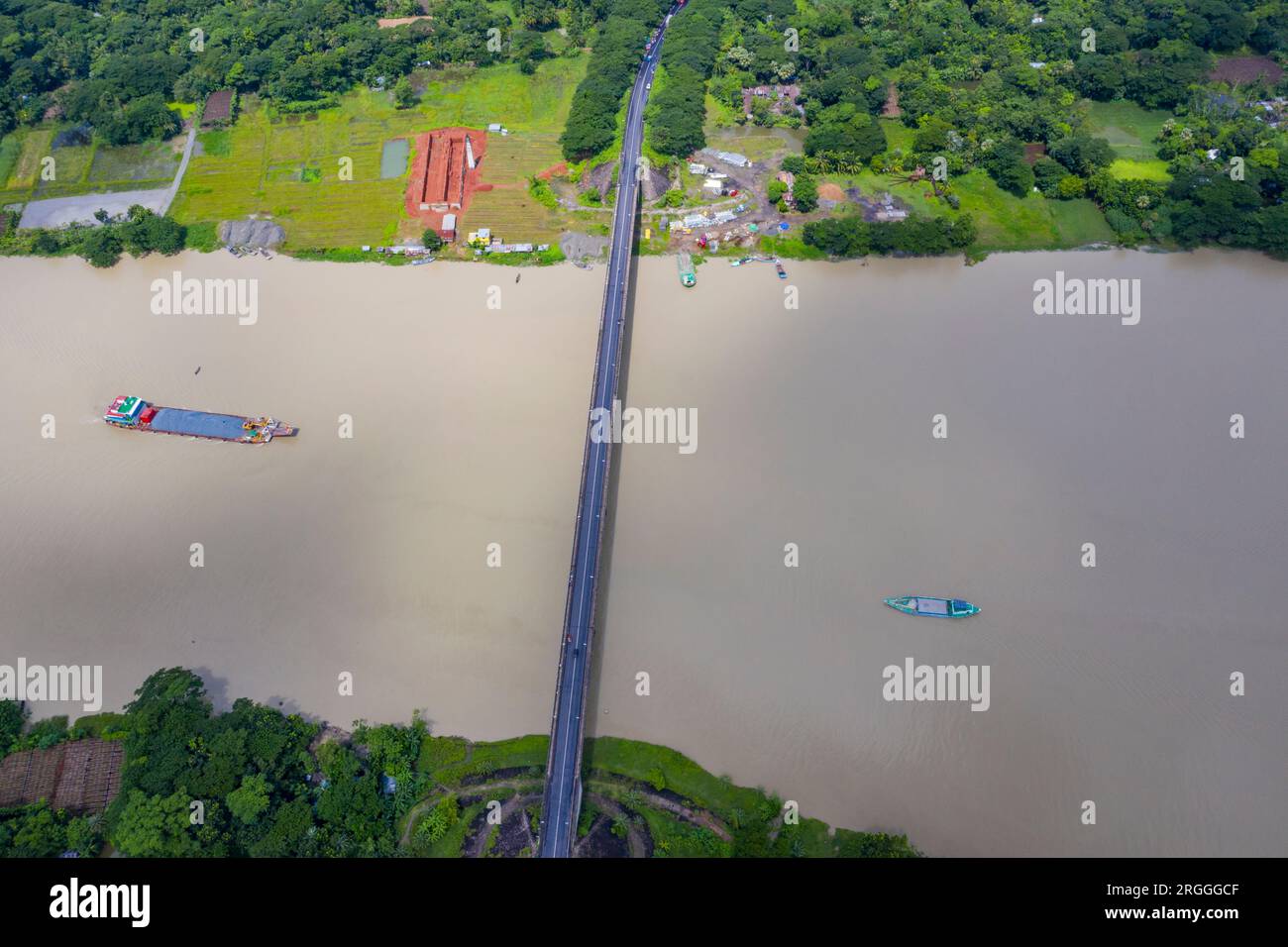 Aerial view of the Major MA Jalil Bridge, popularly known as Shikarpur ...