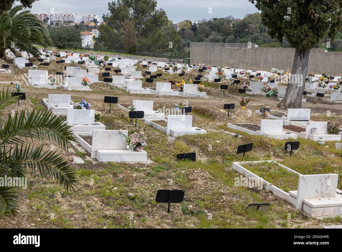 February 22, 2023 Lisbon, Portugal: Alto de Sao Joao Cemetery - one ...