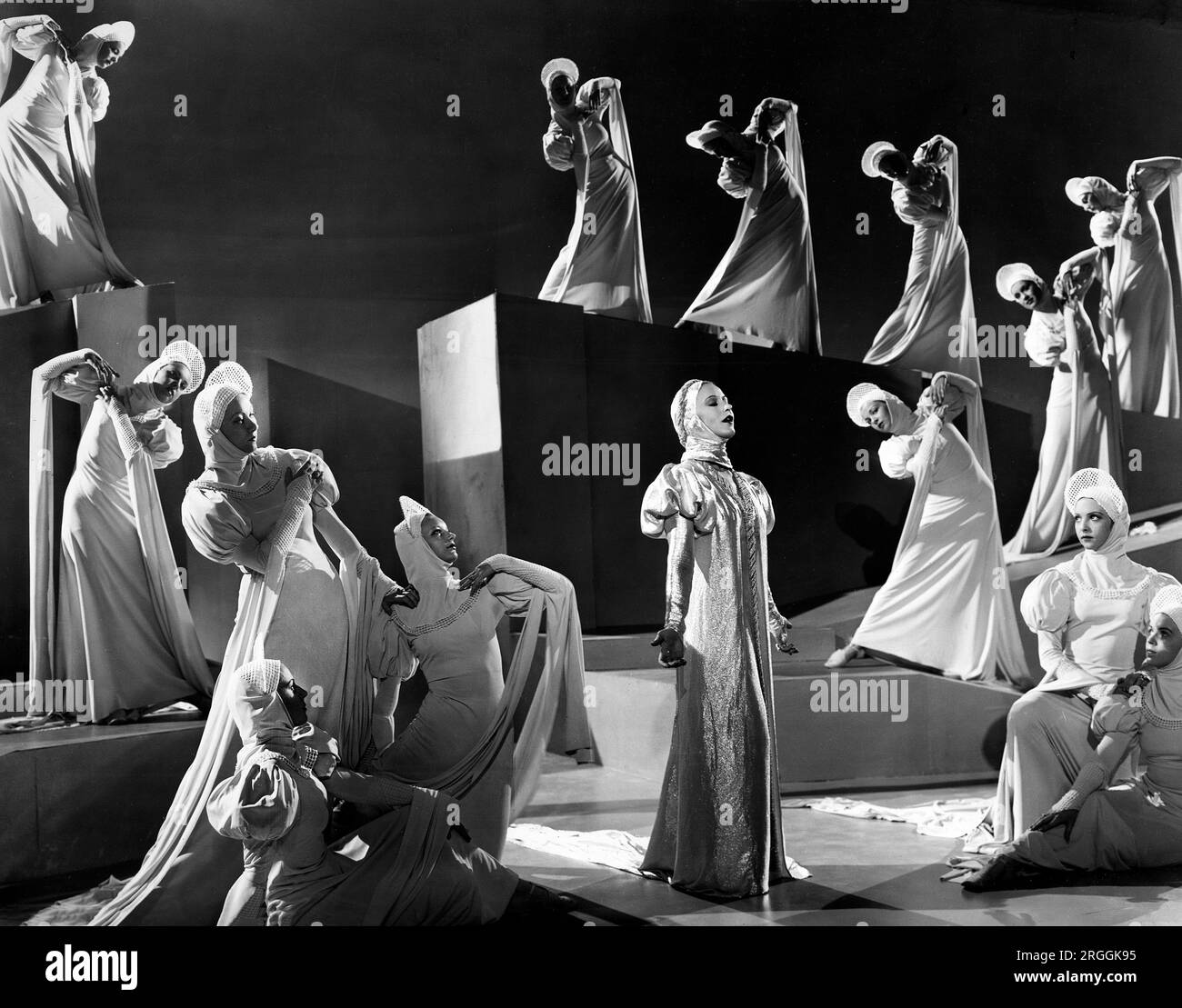 Grace Moore (center), on-set of the Film, "When You're In Love ...