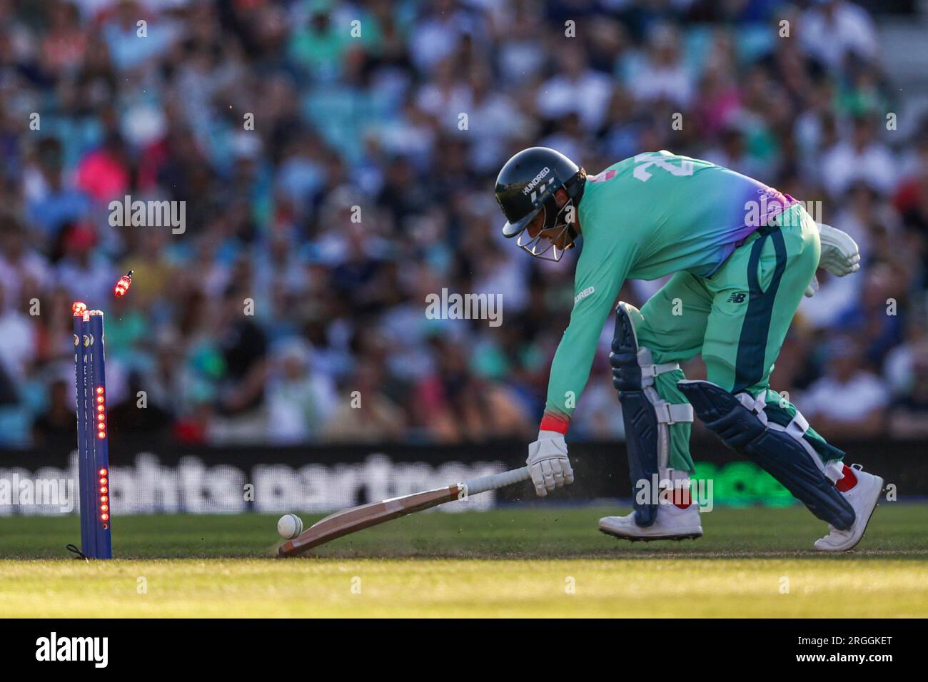 London, England. 9th August, 2023. Oval Invinciples' Jason Roy makes ...