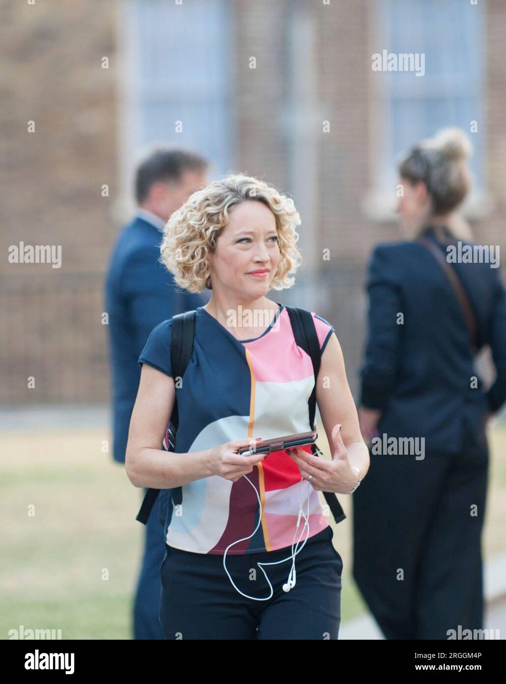London 7th July 2022 Cathy Newman, journalist and presenter on Channel 4 News prepares to ...
