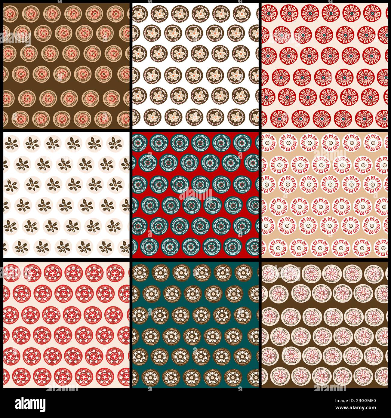 Collection of 9 different patterns of floral backgrounds Stock Vector ...