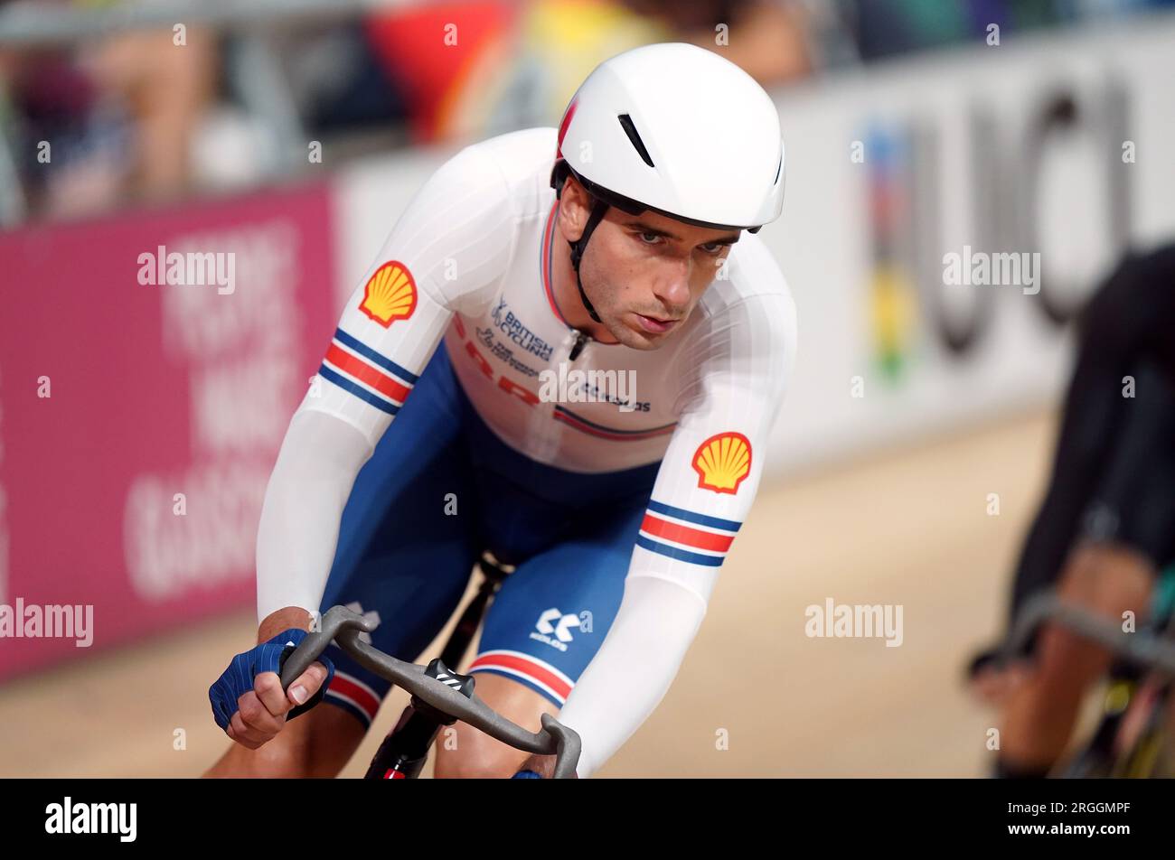 Great Britain’s William Perrett competes in the Men’s Elite Points Race ...