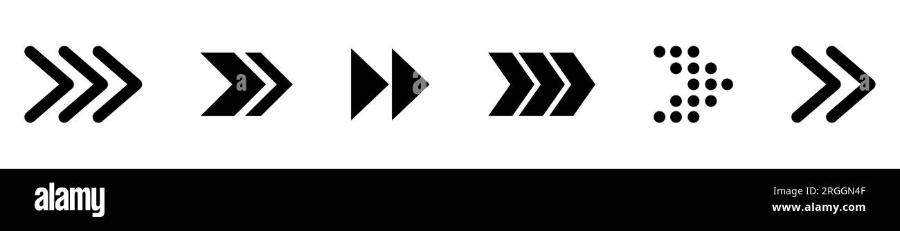 Arrows set of black icons. Arrow vector collection. Modern simple ...