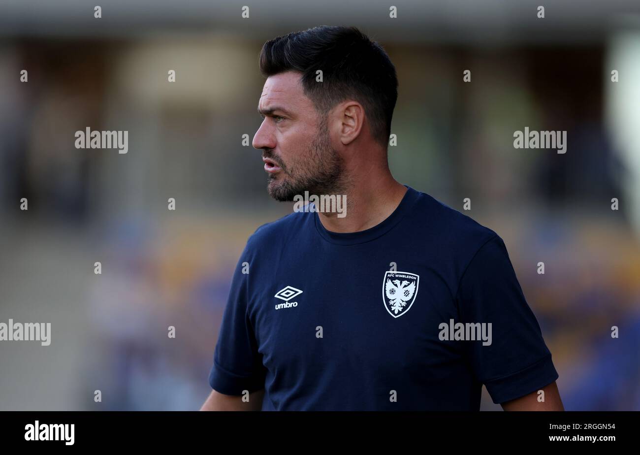 AFC Wimbledon manager Johnnie Jackson before the Carabao Cup first ...
