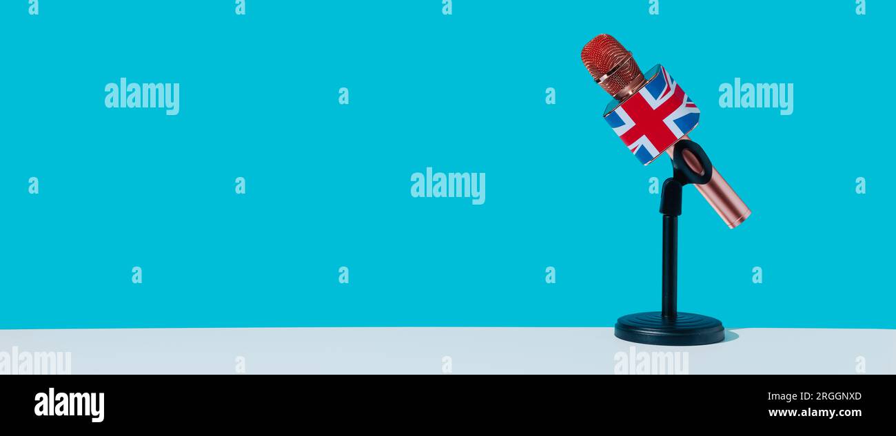 a microphone patterned with the union jack, the flag of the united ...