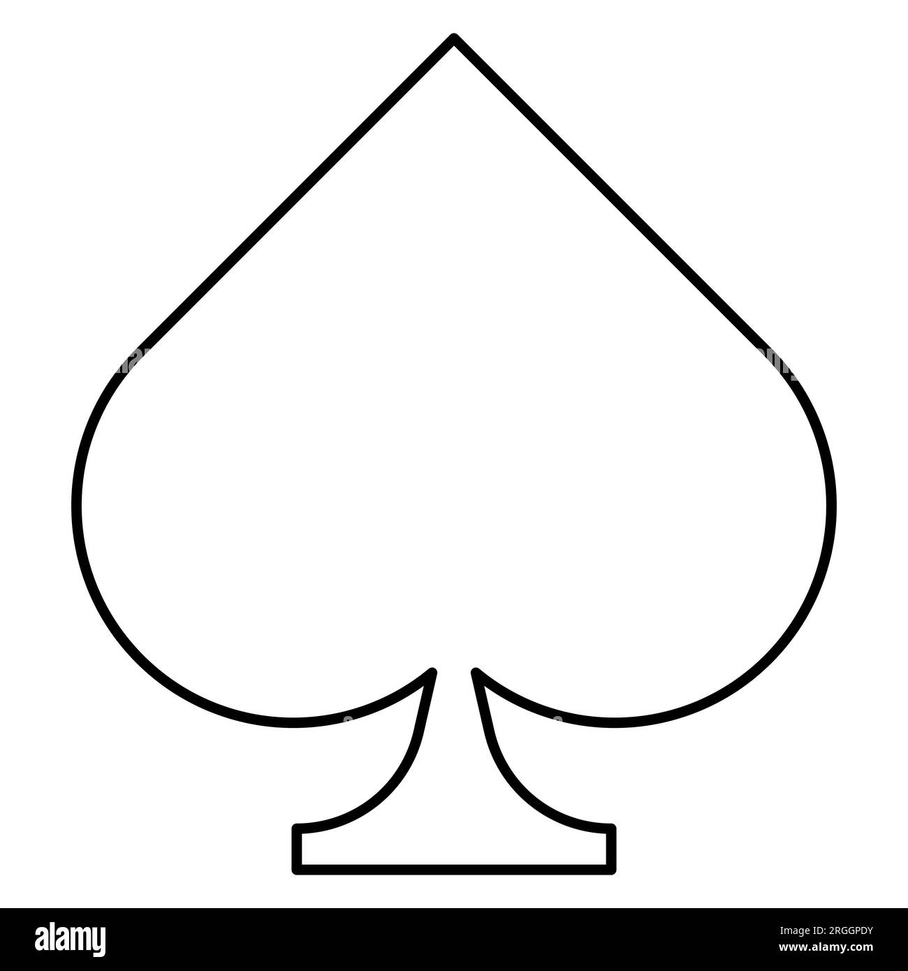 Playing Card Spade Suit Line Icon Design Can Use For Web And Mobile App Vector Illustration