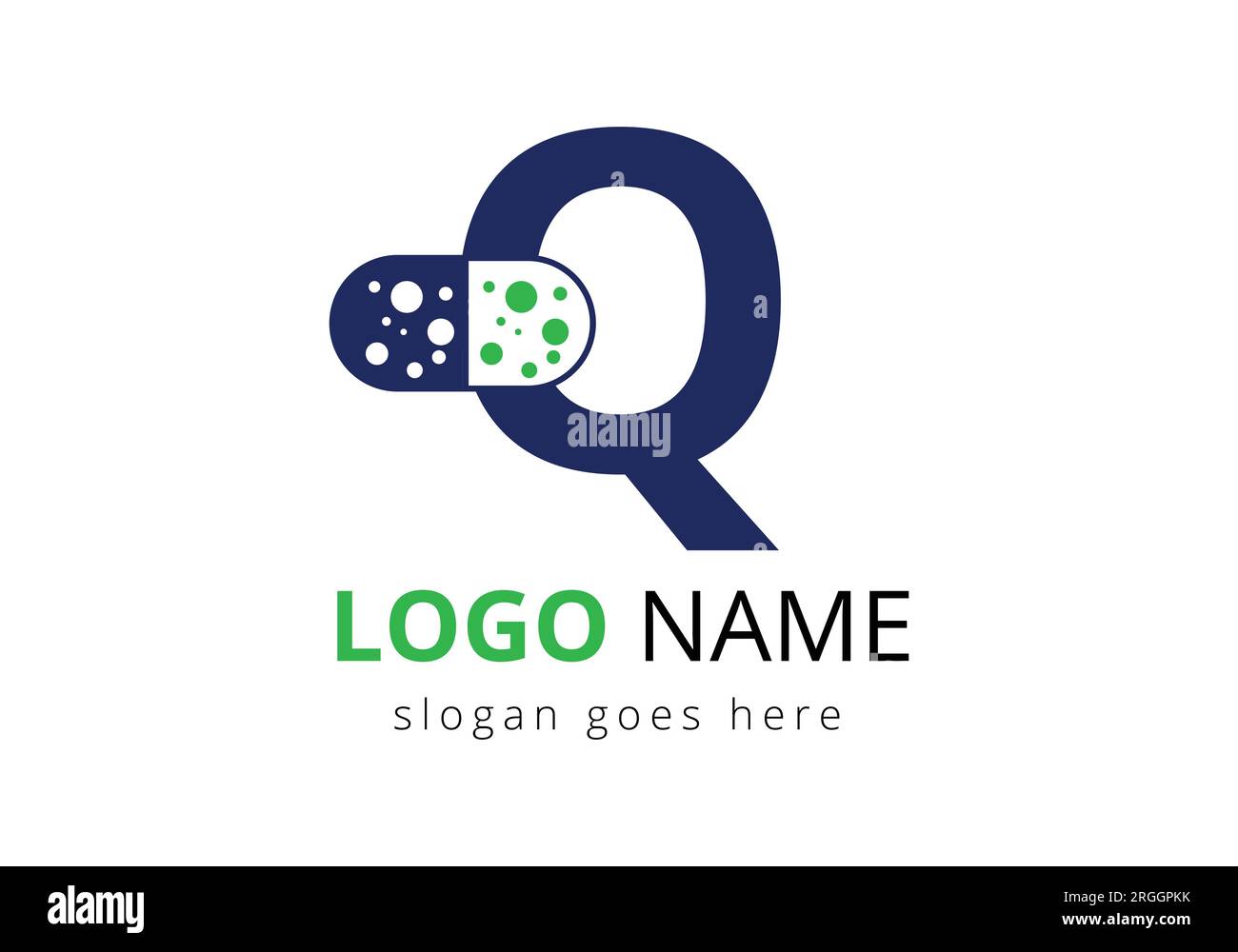 Letter Q Medicine Tablet Logo Concept for Healthcare Logo Sign Vector ...