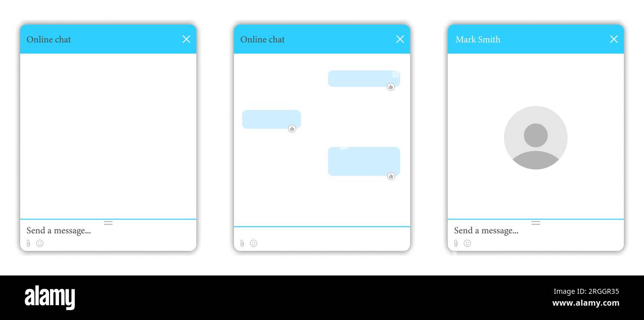 Set of online chat bot virtual assistant template. Customer support ...