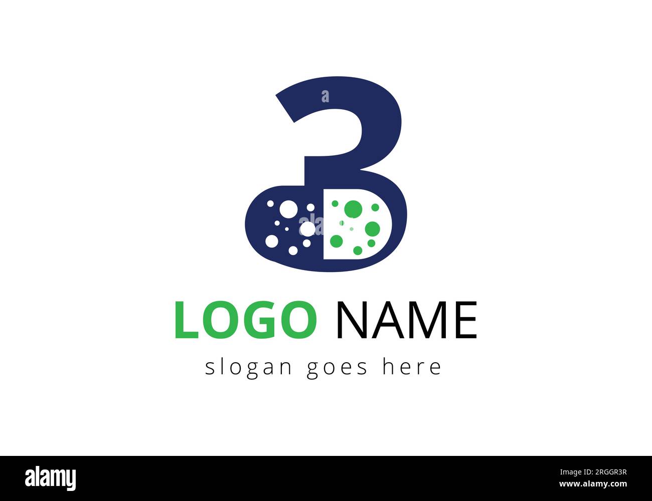 Letter 3 Medicine Tablet Logo Concept for Healthcare Logo Sign Vector ...
