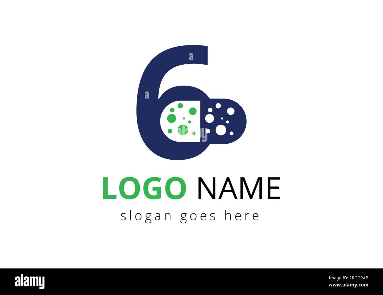 Letter 6 Medicine Tablet Logo Concept for Healthcare Logo Sign Vector ...