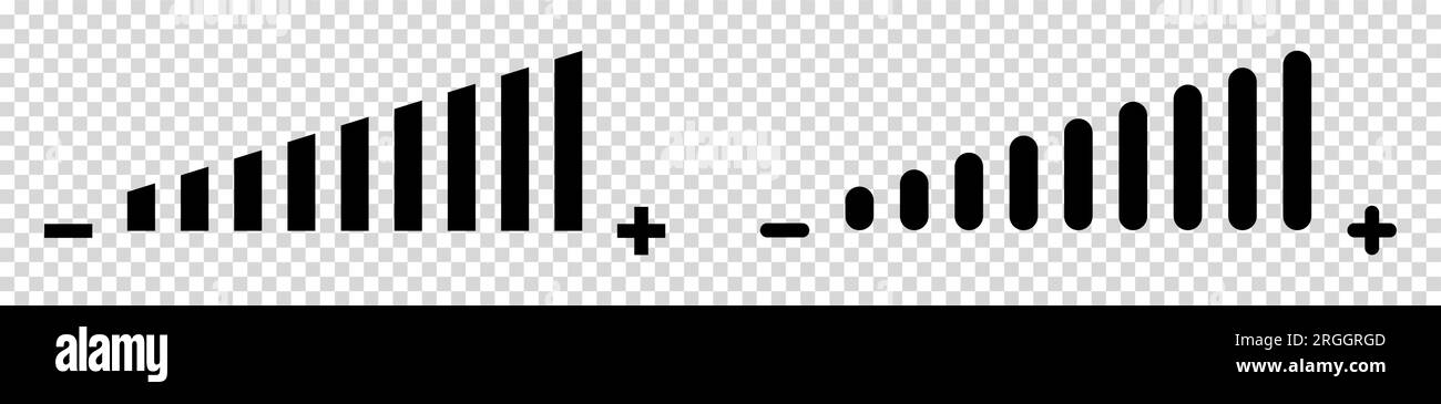 Volume adjustment icons set. Vector illustration isolated on ...