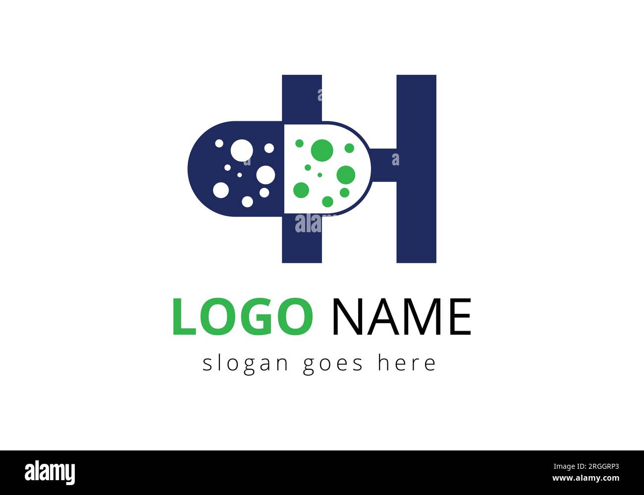 Letter H Medicine Tablet Logo Concept for Healthcare Logo Sign Vector ...