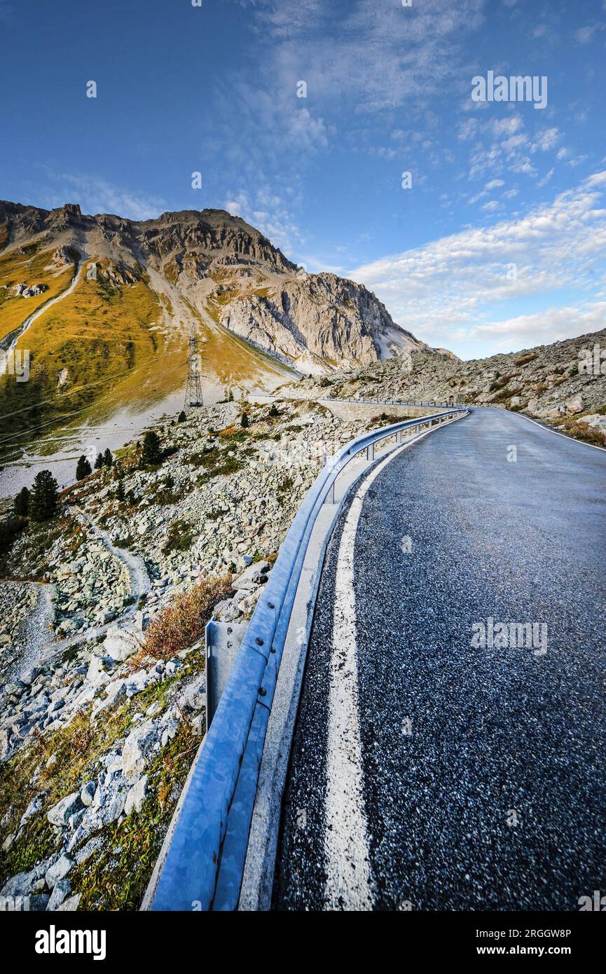 Road through Albula Pass in Graubunden, Switzerland Stock Photo - Alamy