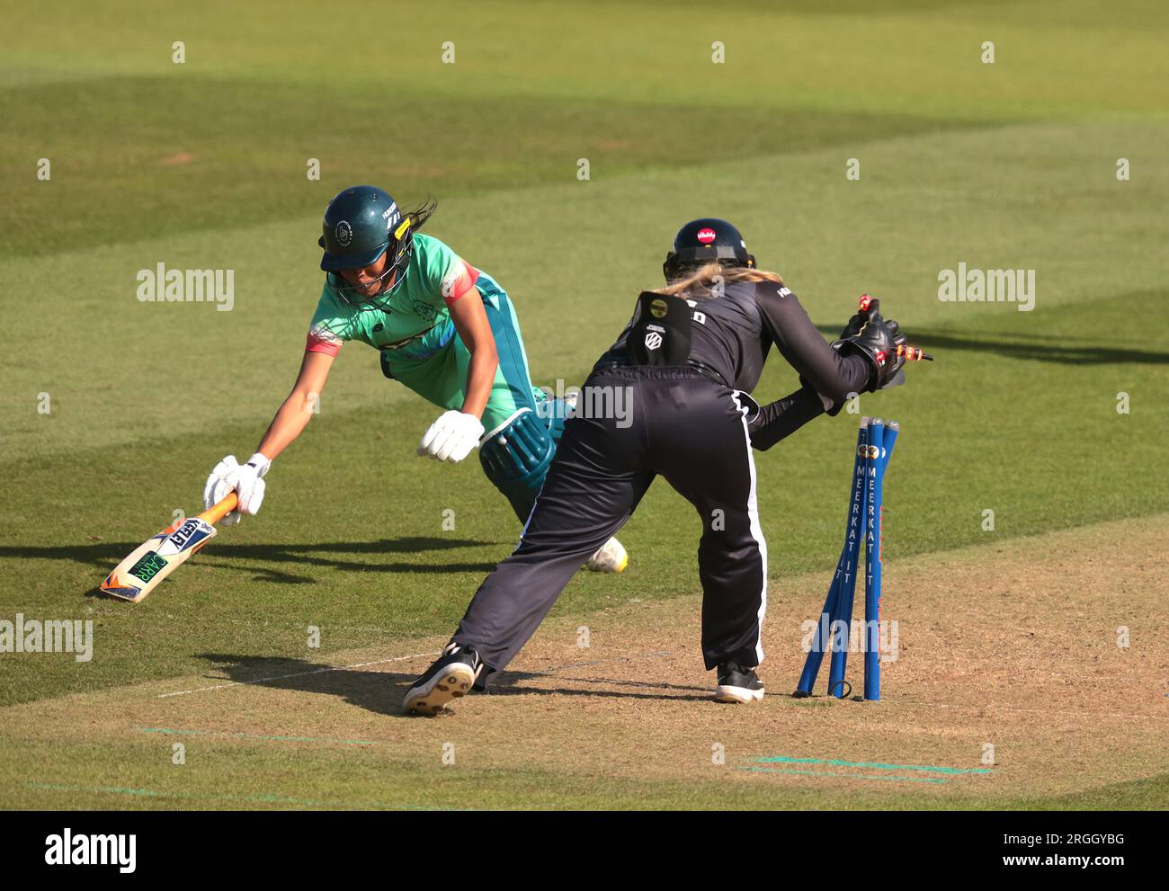 London, UK. 9th Aug, 2023. Cordelia Griffith is run out by Kathryn ...