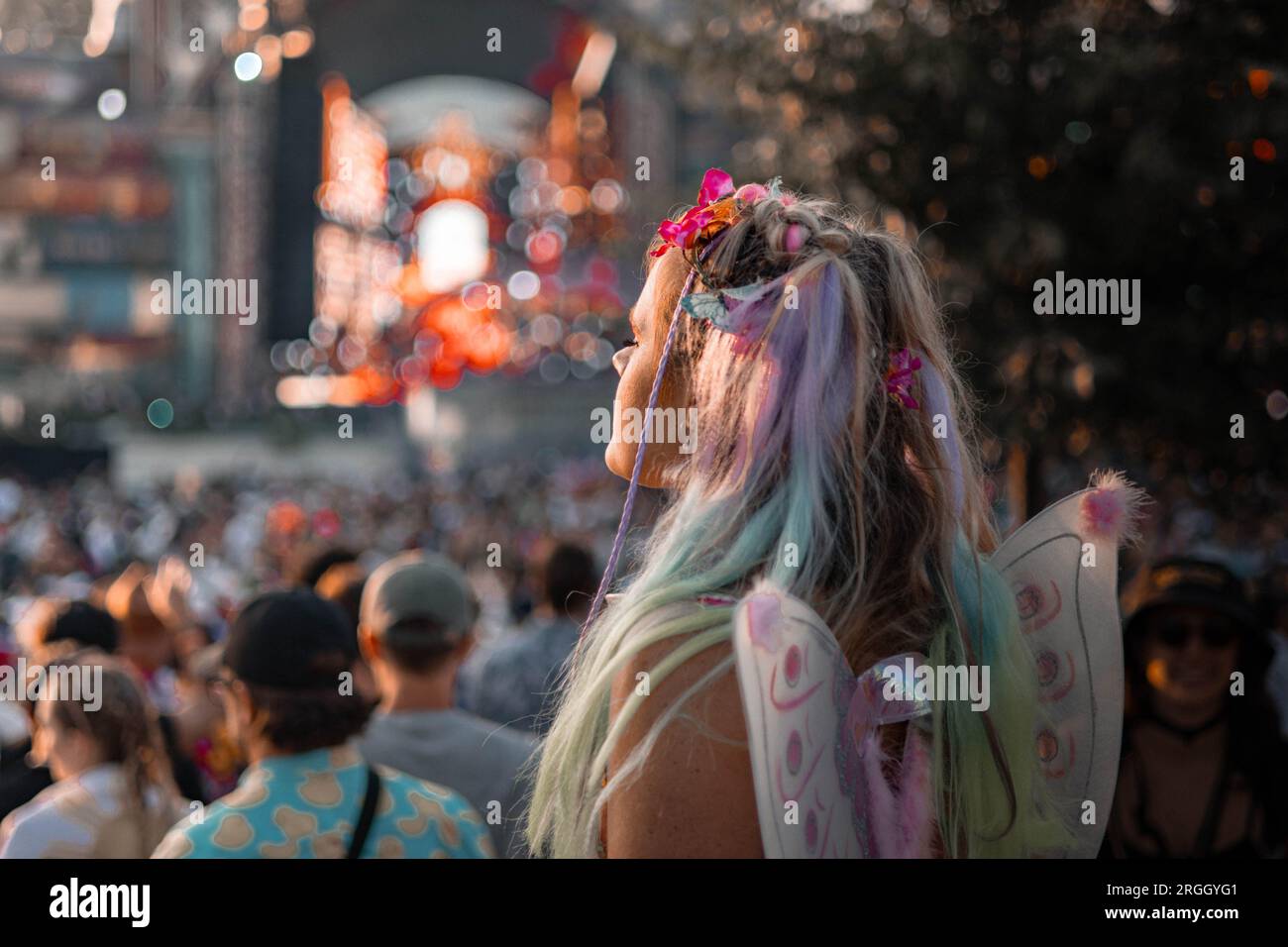 Girl at festival Stock Photo - Alamy