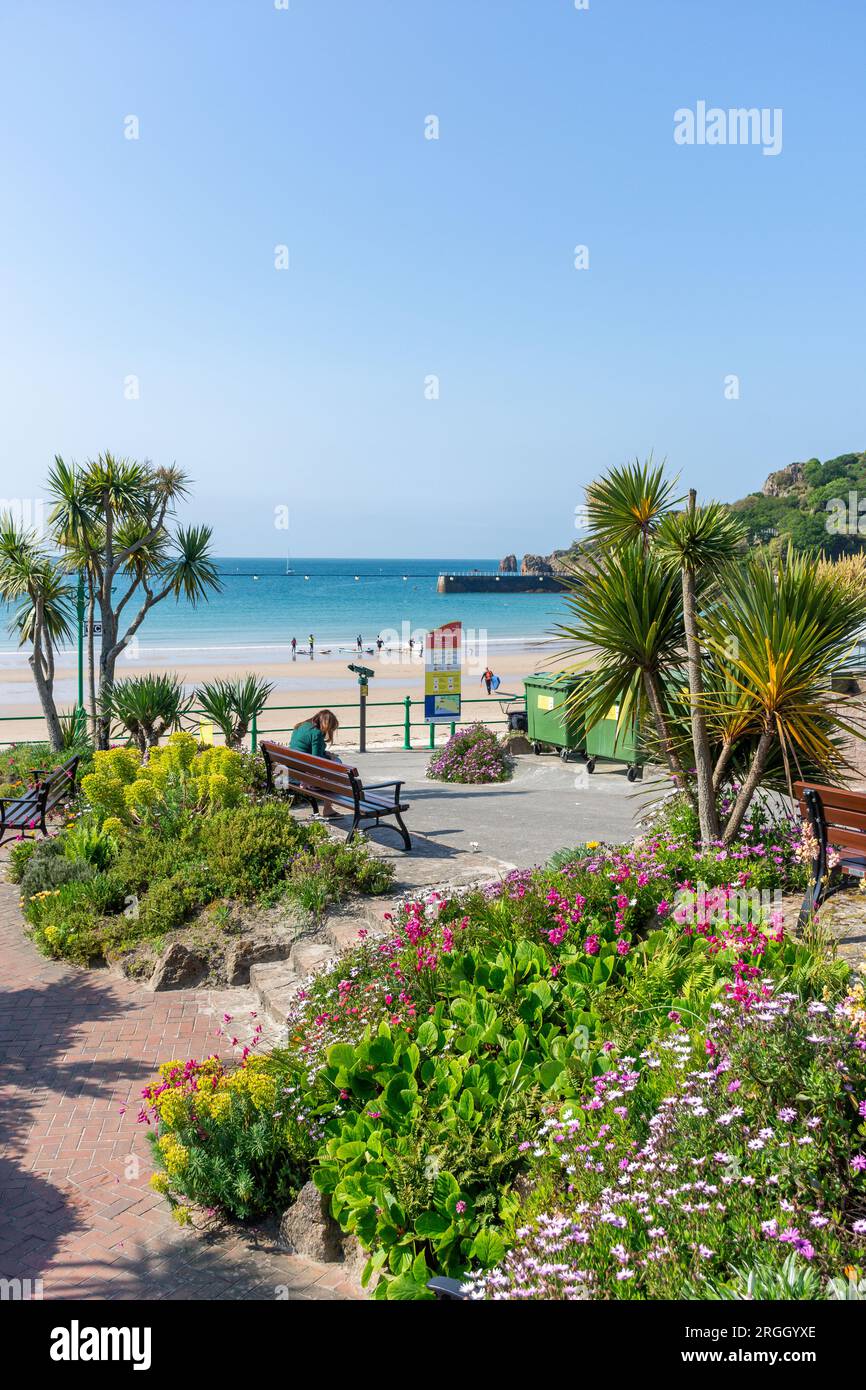St Brélade Garden and beach, Saint Brélade's Bay, St Brélade Parish ...