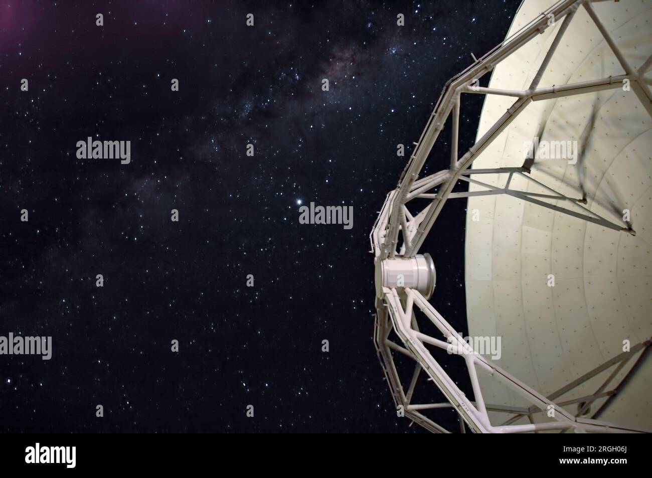 Radio telescope under starry night sky Stock Photo - Alamy