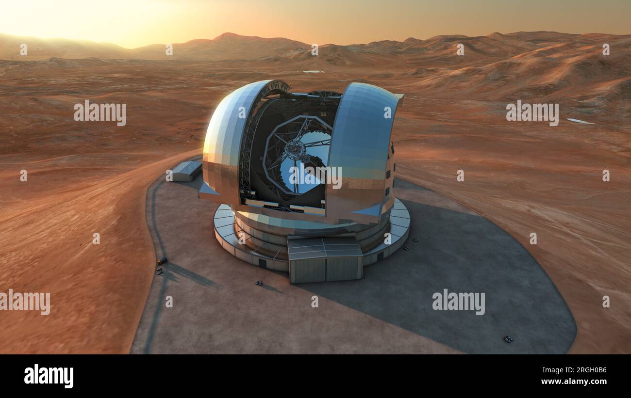 Observatory at twilight on a Martian landscape Stock Photo - Alamy