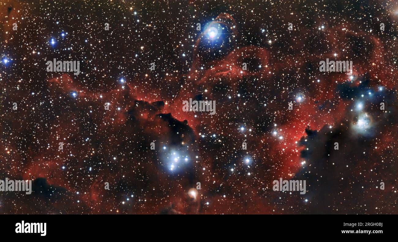 Starry night sky with nebulae and star clusters Stock Photo - Alamy
