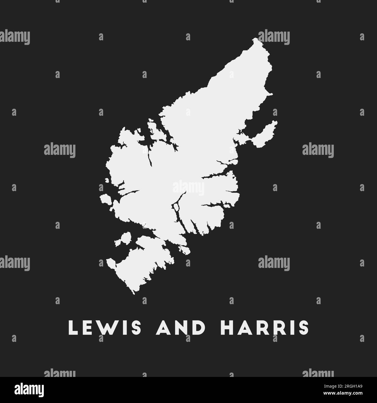 Lewis and Harris icon. Island map on dark background. Stylish Lewis and ...