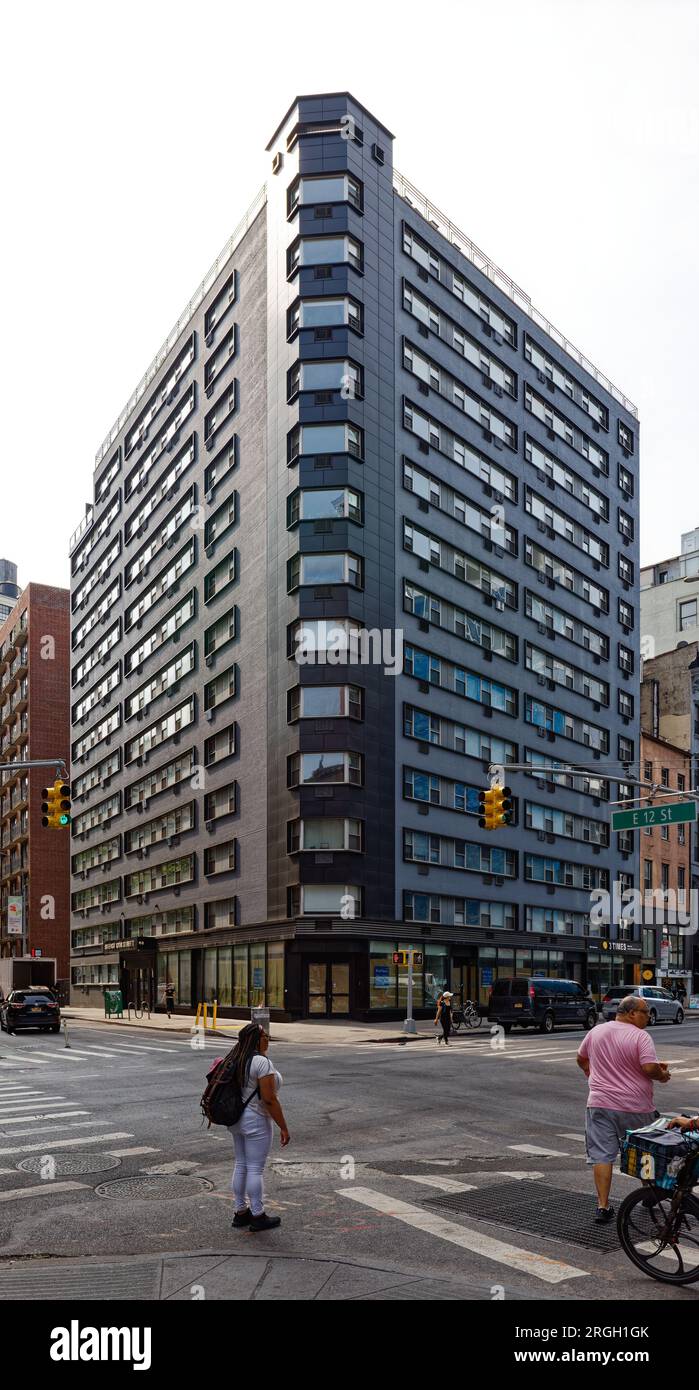 Greenwich Village: 60 East 12th Street, a study in gray – painted brick ...