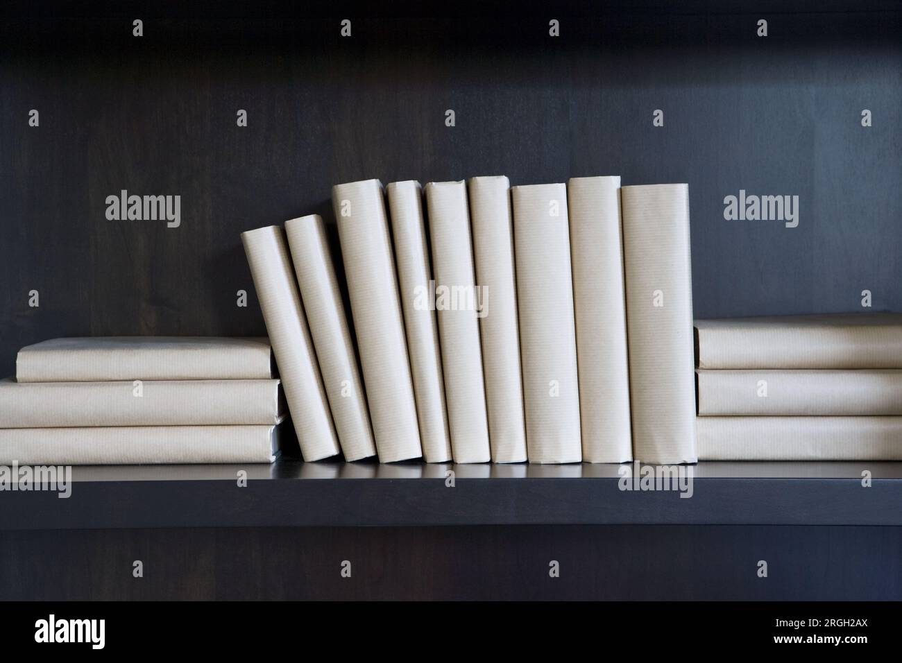 White books on shelf Stock Photo - Alamy