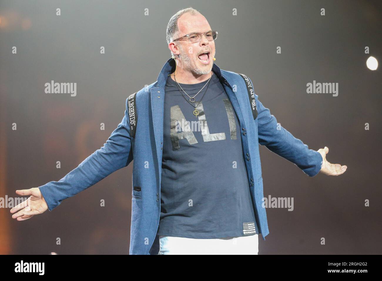 Canton, Ohio, USA. 4th Aug, 2023. Spoken word artist Steve Connell ...