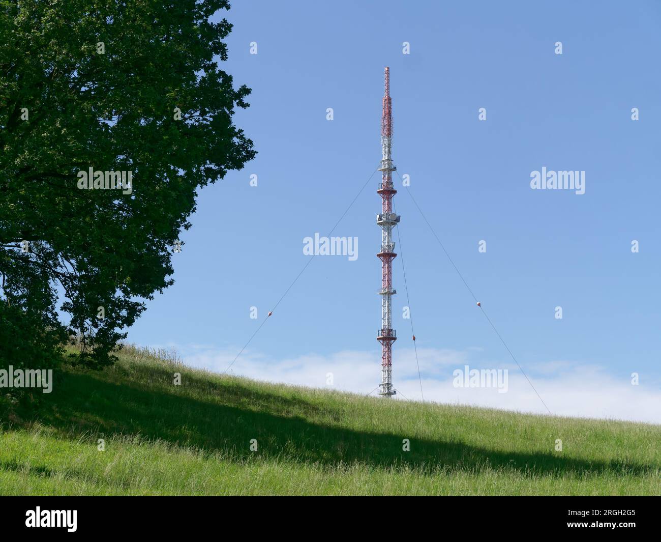 View of one of two transmission towers in Velbert, Germany Stock Photo ...
