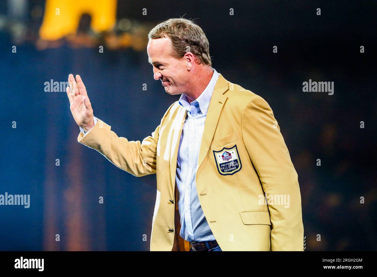 Canton, Ohio, USA. 4th Aug, 2023. Former NFL quarterback Peyton Manning ...
