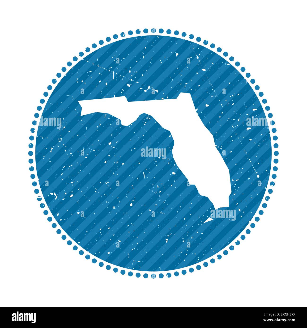 Florida striped retro travel sticker. Badge with map of US state ...