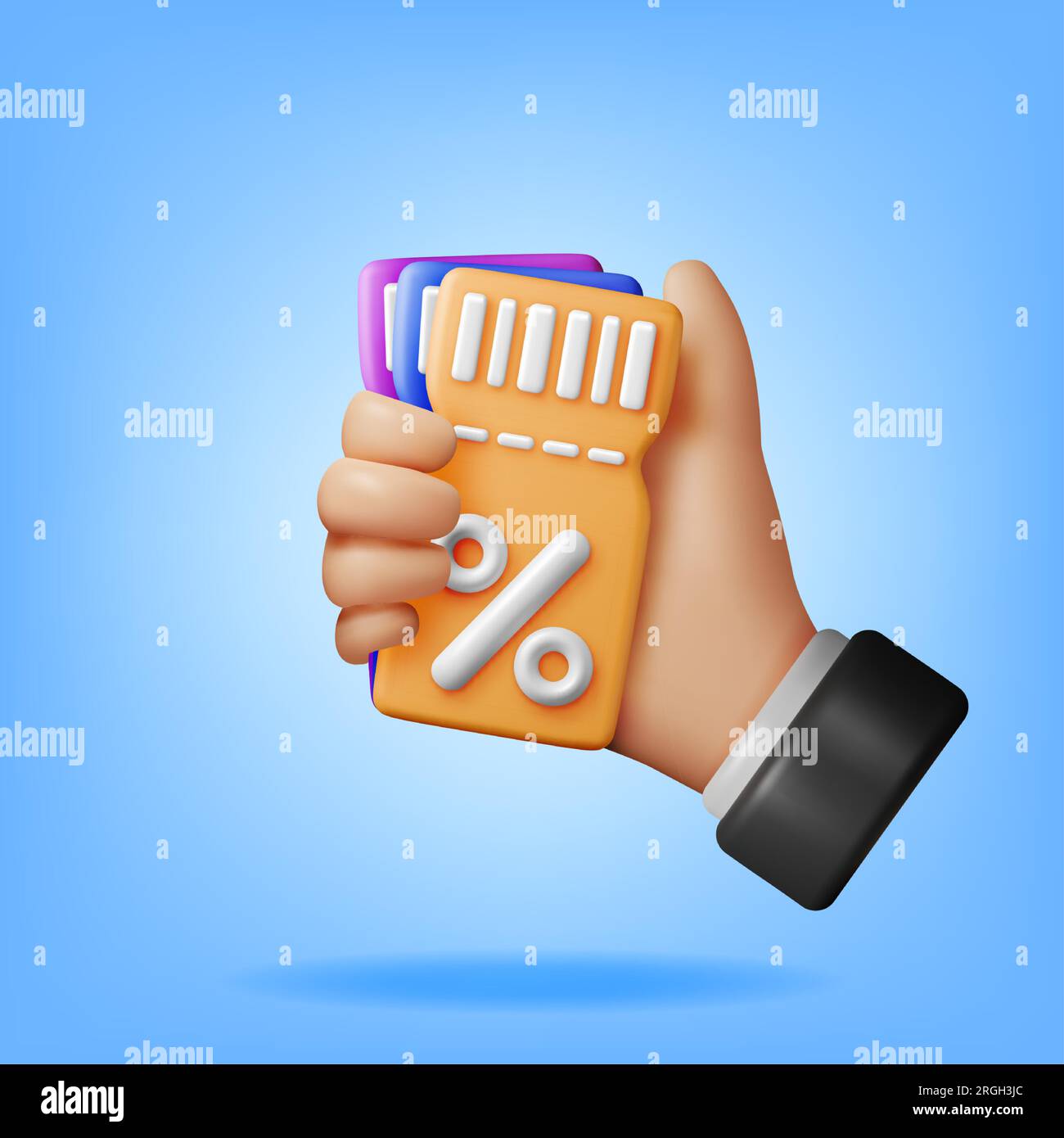 3d Coupon with Percent Symbol in Hand Stock Vector Image & Art - Alamy