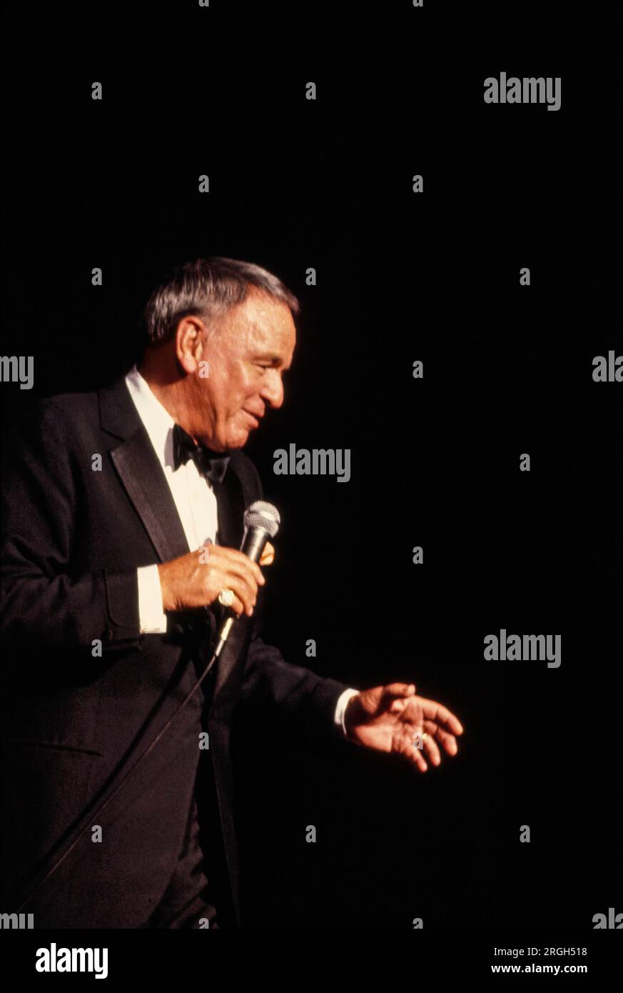 Frank Sinatra in performance, 1982. Photograph by Bernard Gotfryd ...