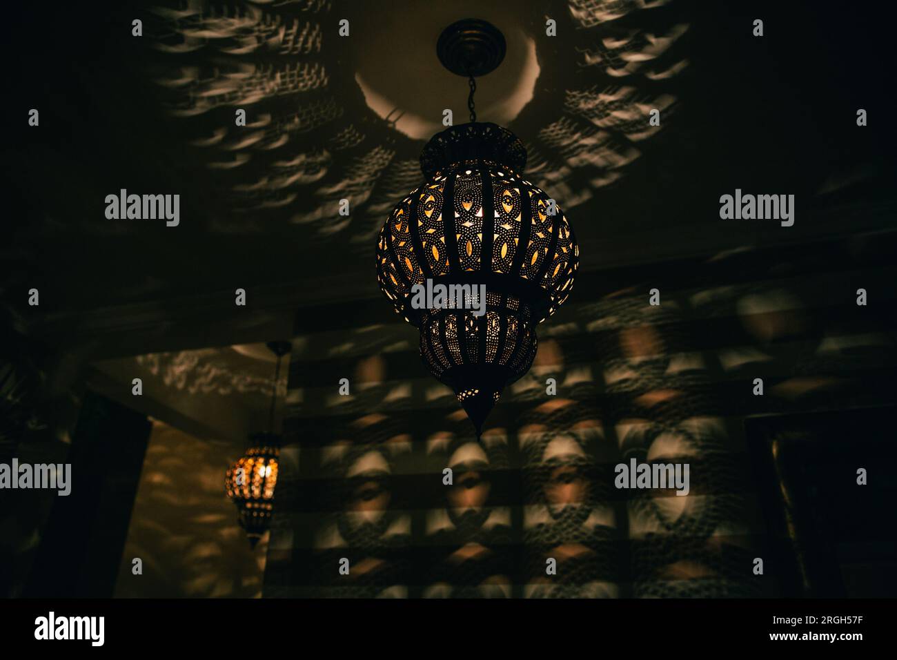 Low angle view of light casting patterns Stock Photo - Alamy