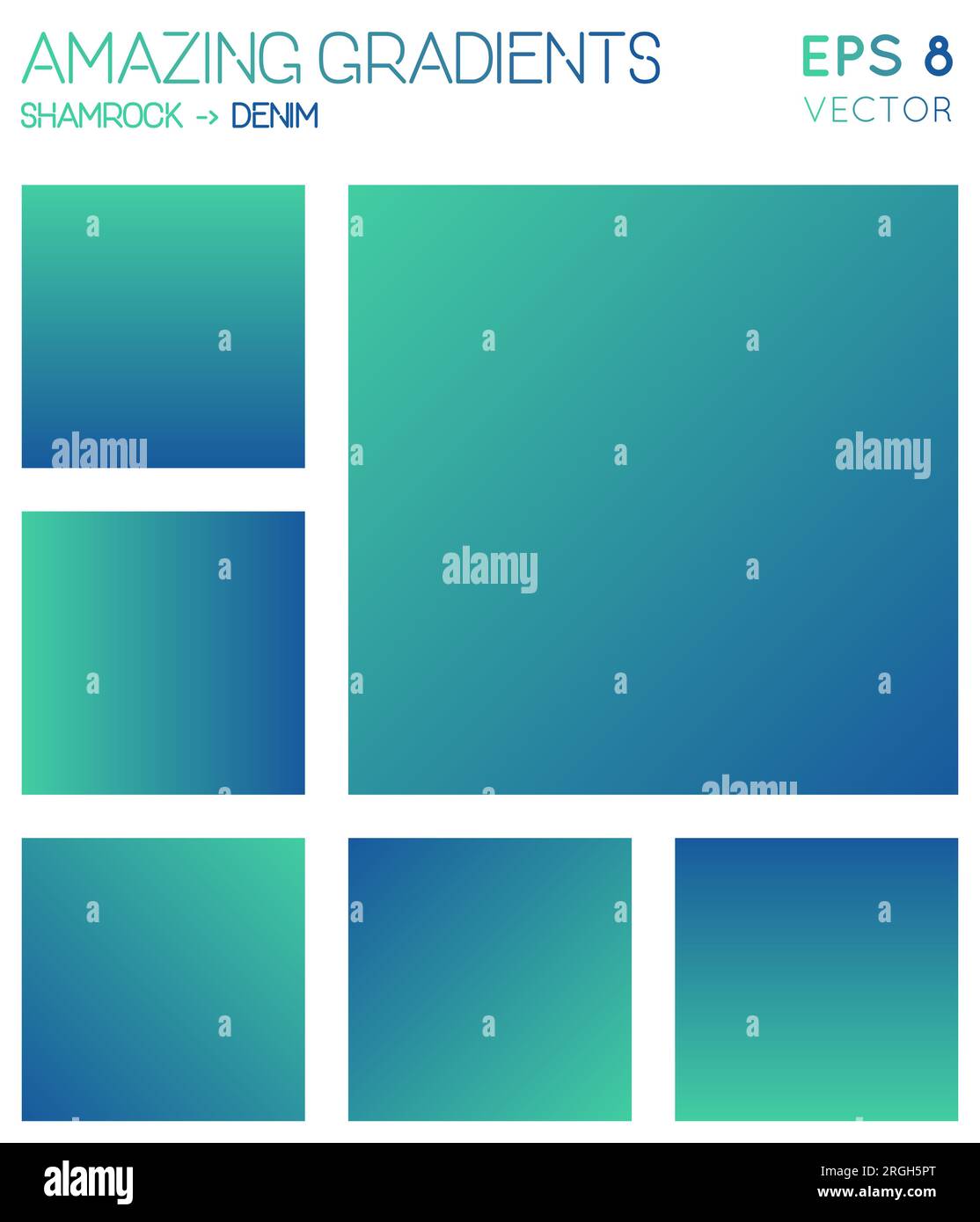 Colorful gradients in shamrock, denim color tones. Admirable gradient ...