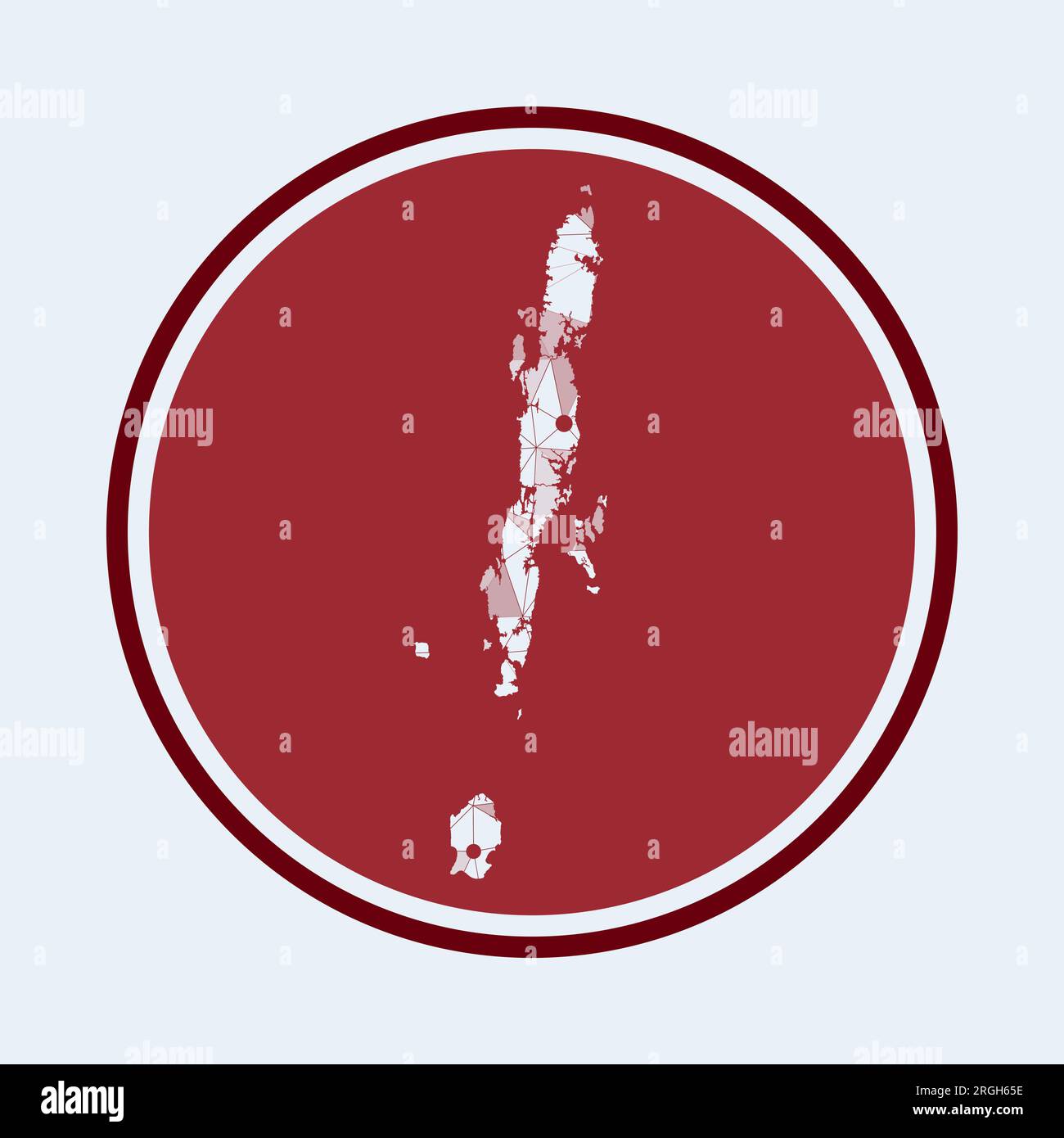 Andaman Islands icon. Trendy tech logo of the island. Geometric mesh ...