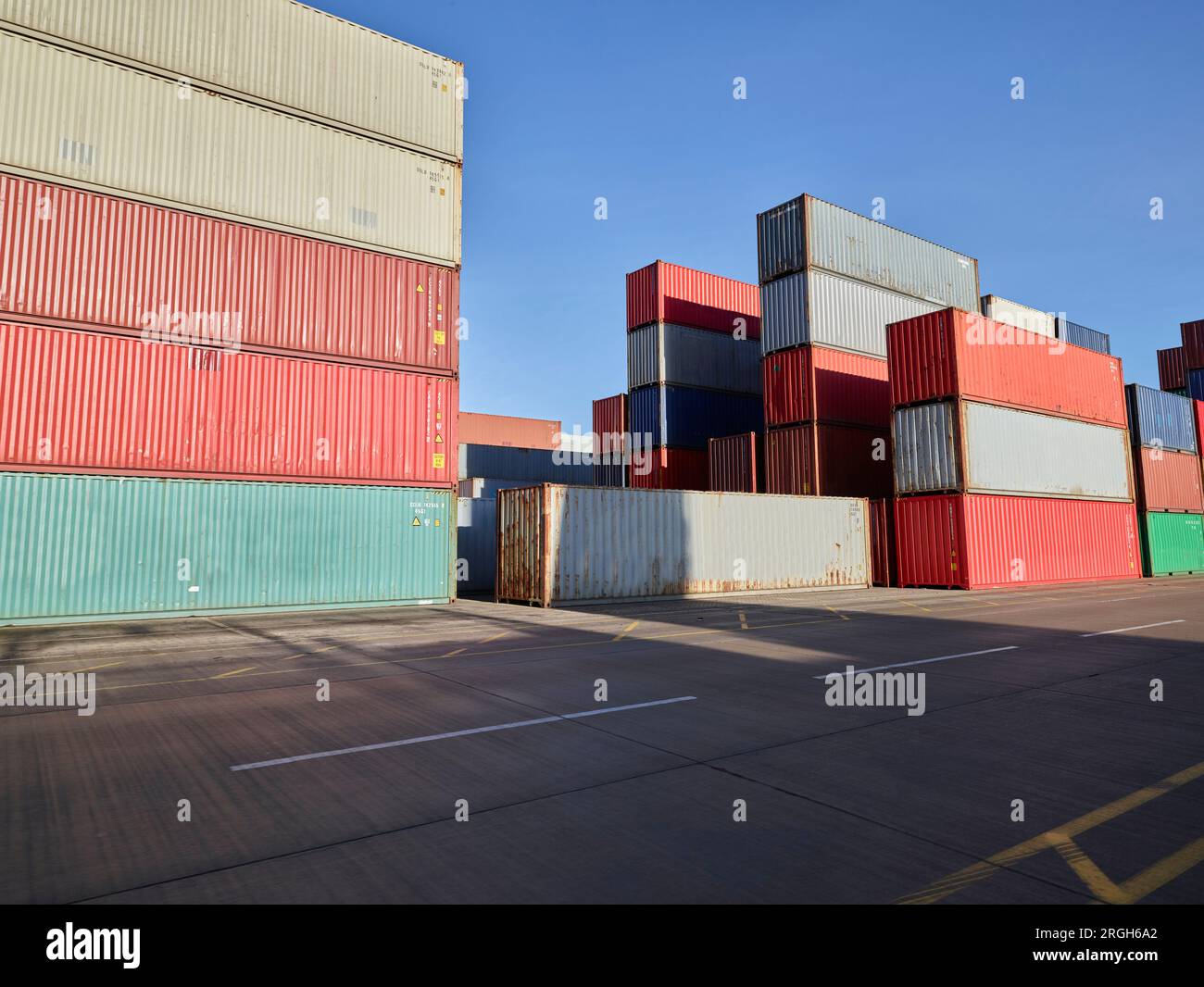 Container stacks at Port of Felixstowe, England Stock Photo - Alamy