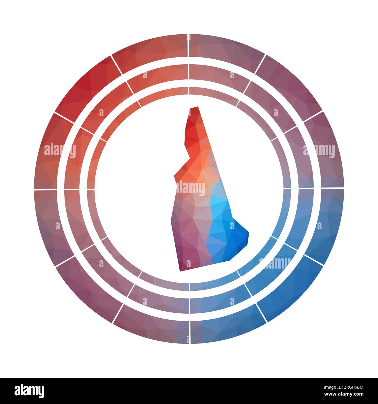 New Hampshire badge. Bright gradient logo of US state in low poly style ...