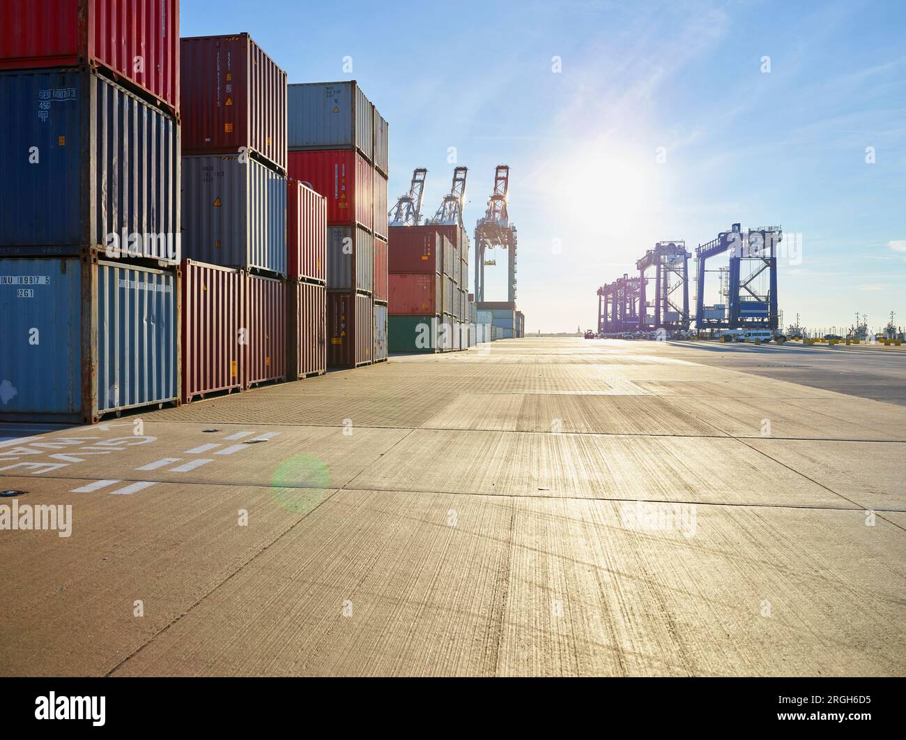 Container stacks at Port of Felixstowe, England Stock Photo - Alamy