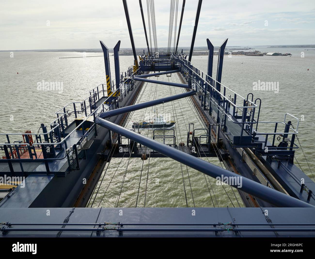 Dock crane above sea Stock Photo - Alamy