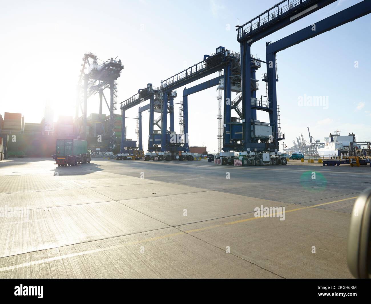 Crane on dock Stock Photo - Alamy