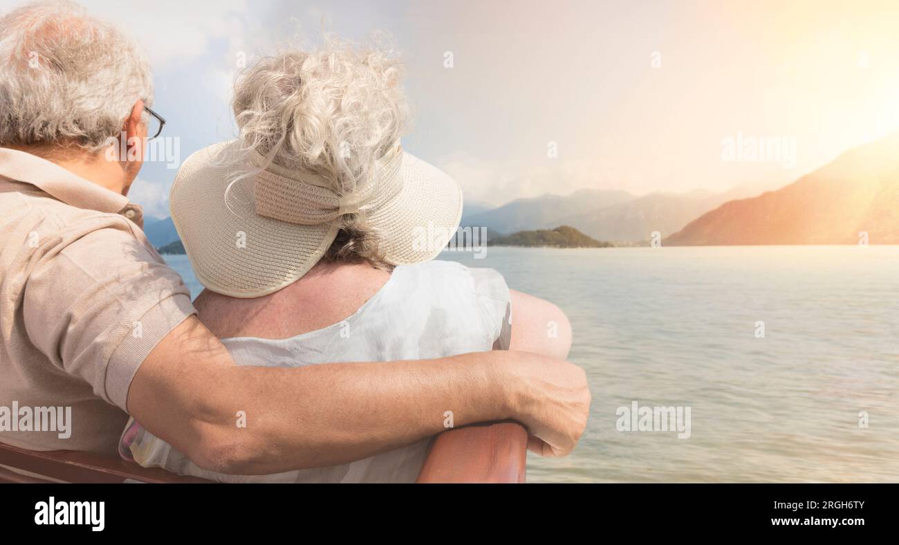 Senior couple watching sunset Stock Photo - Alamy Senior couple watching sunset Stock Photo - Alamy