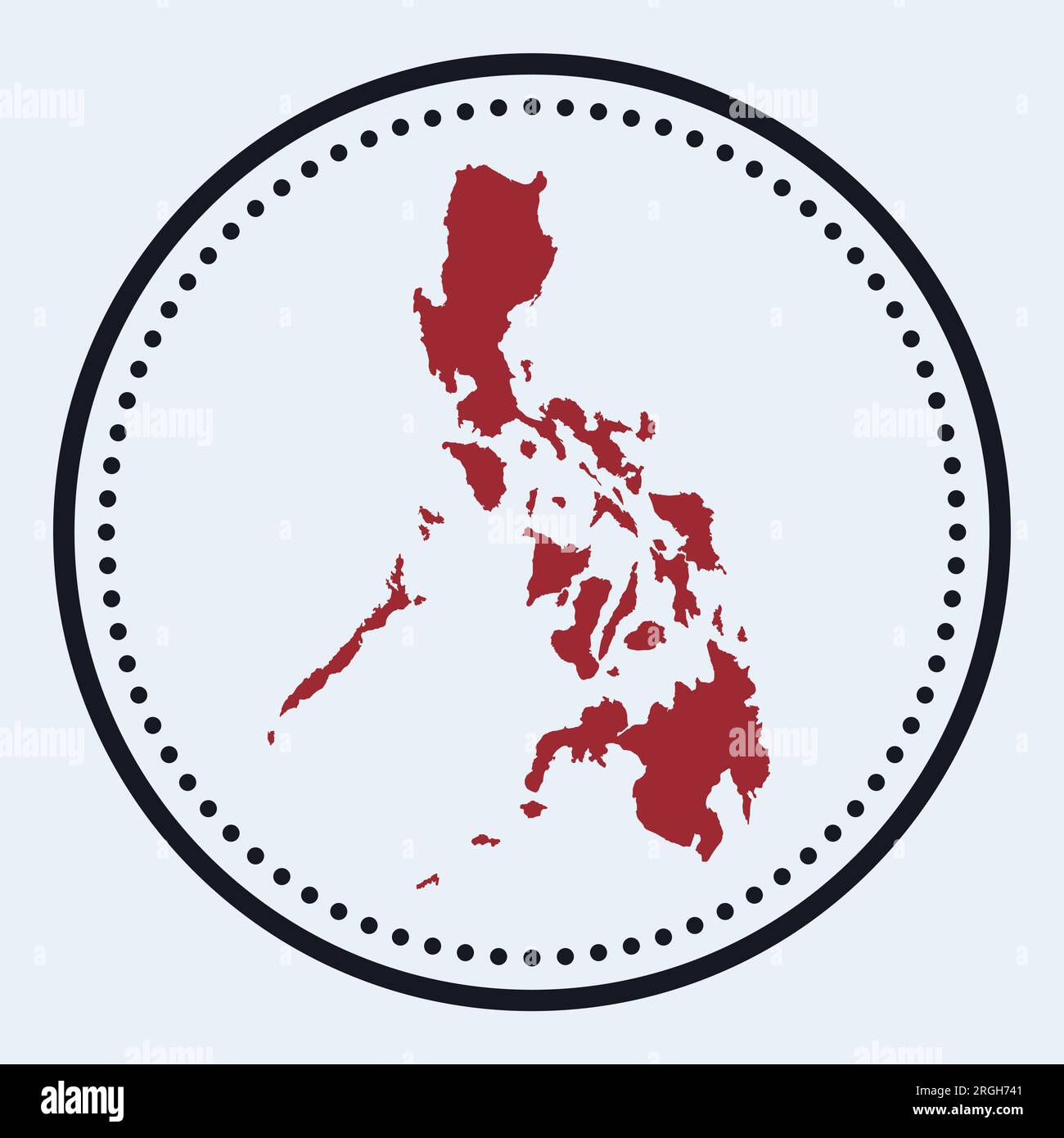Philippines round stamp. Round logo with country map and title. Stylish ...