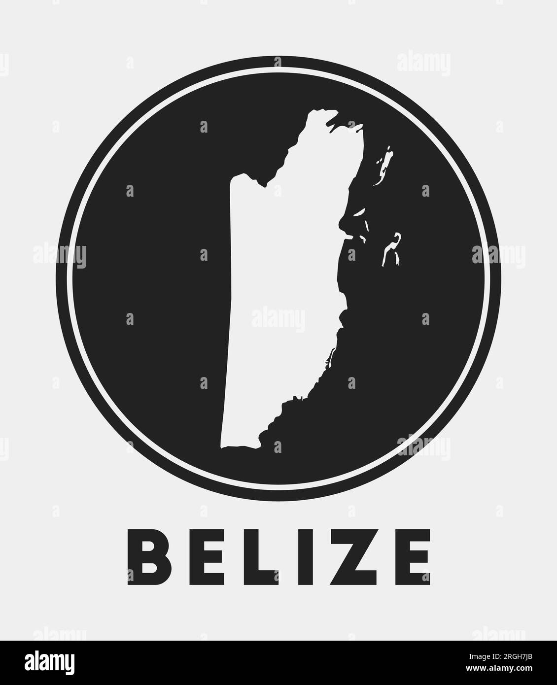 Belize icon. Round logo with country map and title. Stylish Belize badge with map. Vector ...