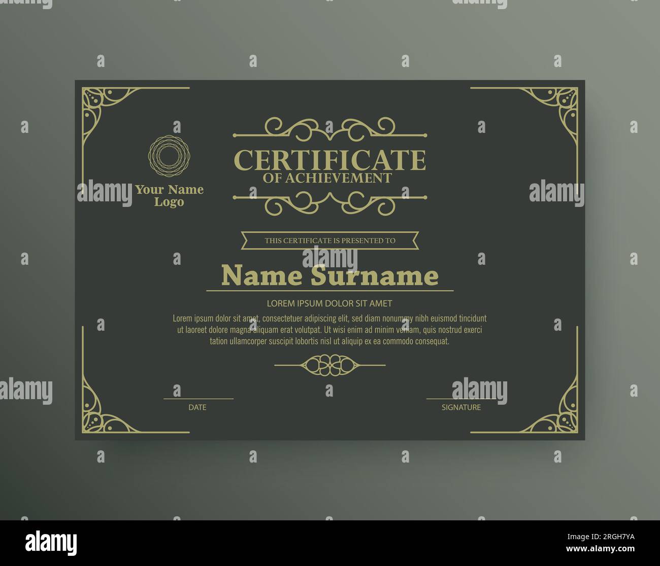 Stylish certificate Stock Vector Images - Alamy